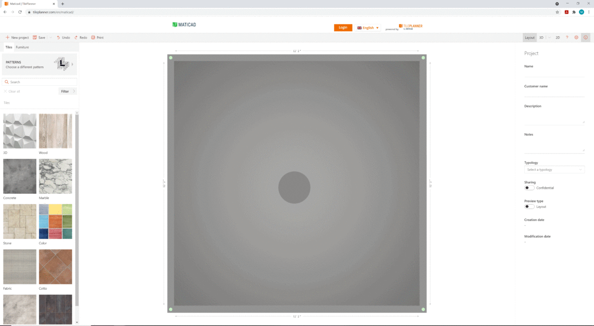 How to Create Custom Design Projects with the Online Tile Layout Software TilePlanner - Maticad ...